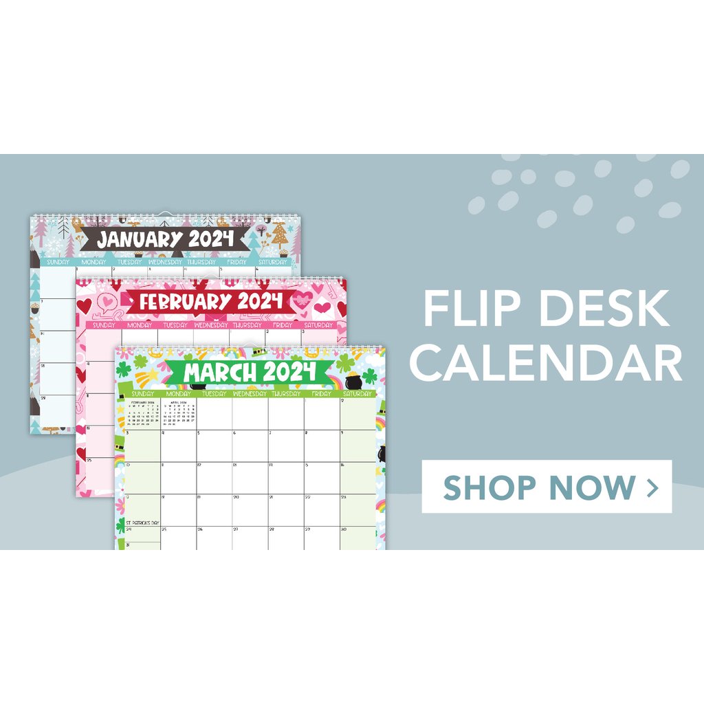 Compact 18-Month Flip Desk Calendar: Stay Organized Daily – Hadley Designs