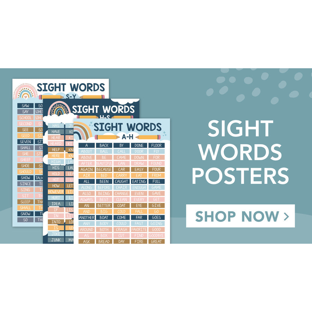 Sight Word Posters Set of 8 for Classrooms & Homeschooling – Hadley Designs