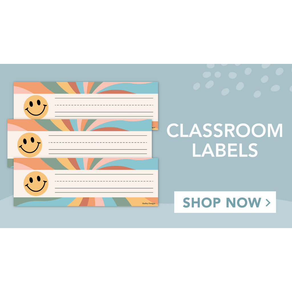 Classroom Labels Set of 25 - Colorful & Durable Name Tags for Teachers ...