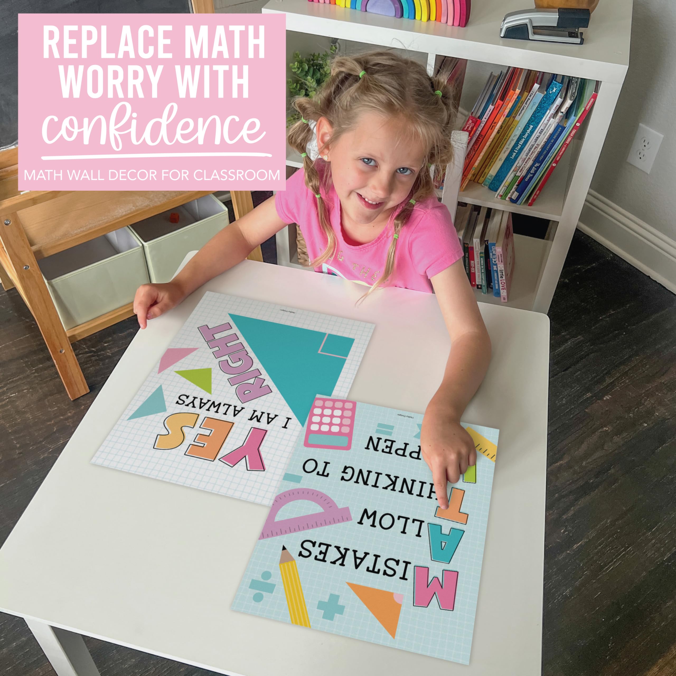 Motivational Math Posters, Colorful Pack of 6 – Hadley Designs