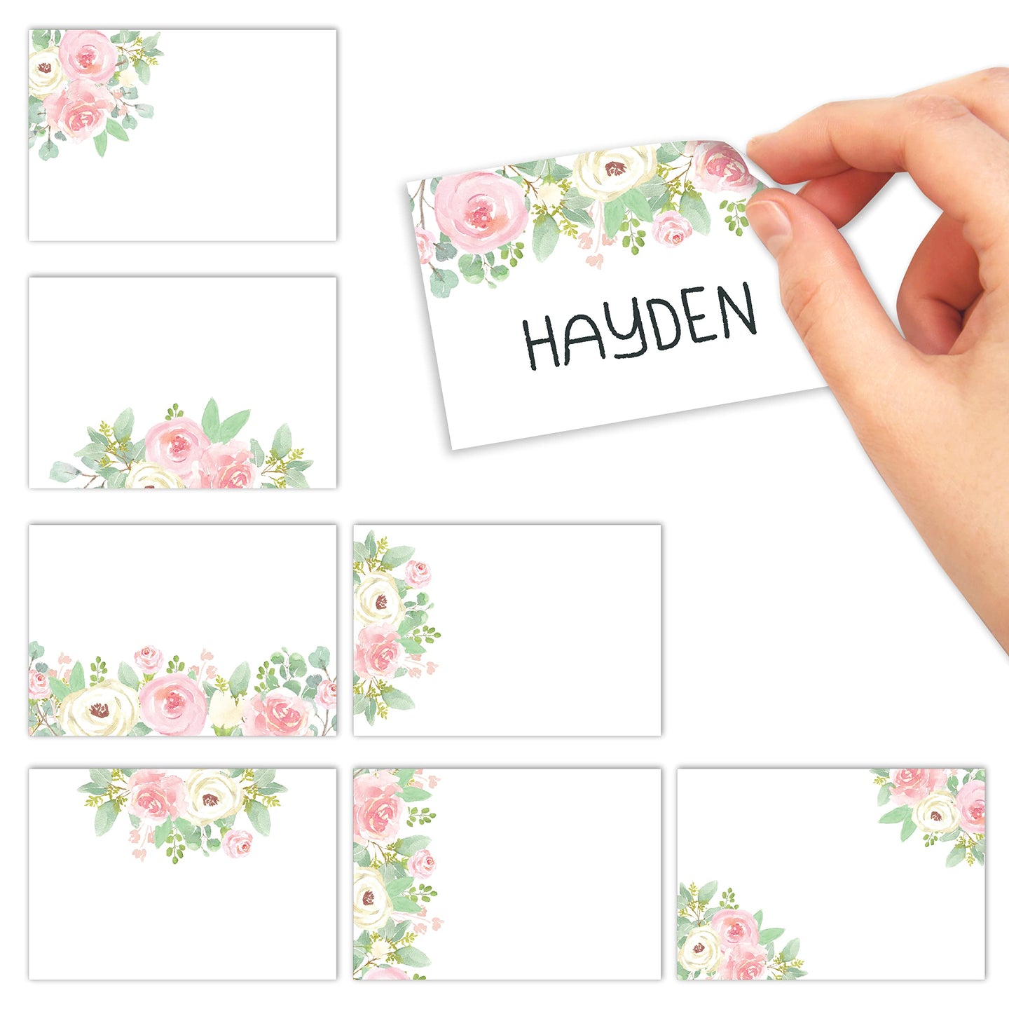 Floral Name Tag Stickers: Pack of 56 – Hadley Designs
