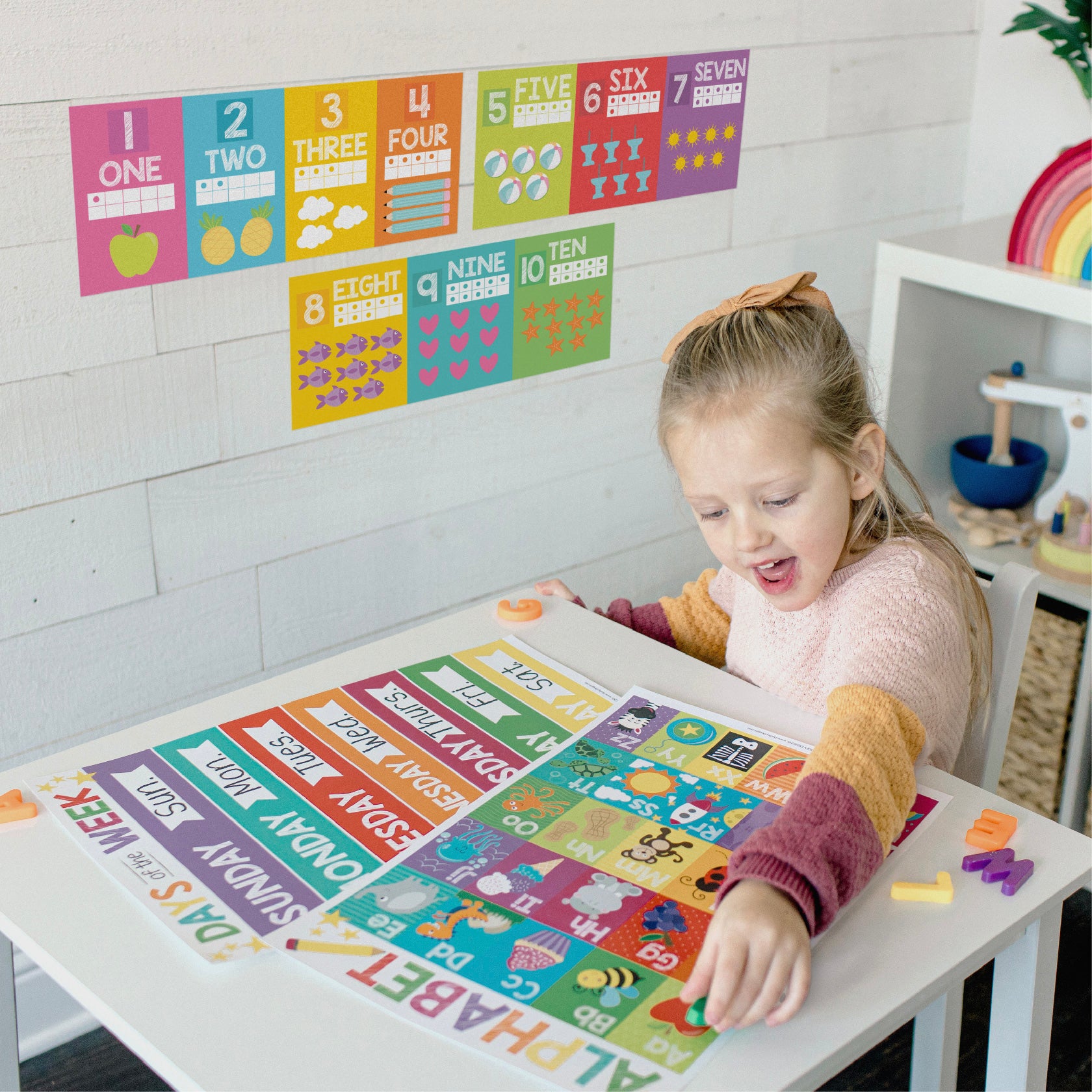 Set of 12 Colorful Alphabet Posters for Kids' Rooms & Classrooms ...