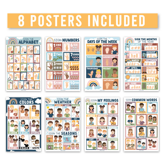 Boho ASL Posters Set of 8
