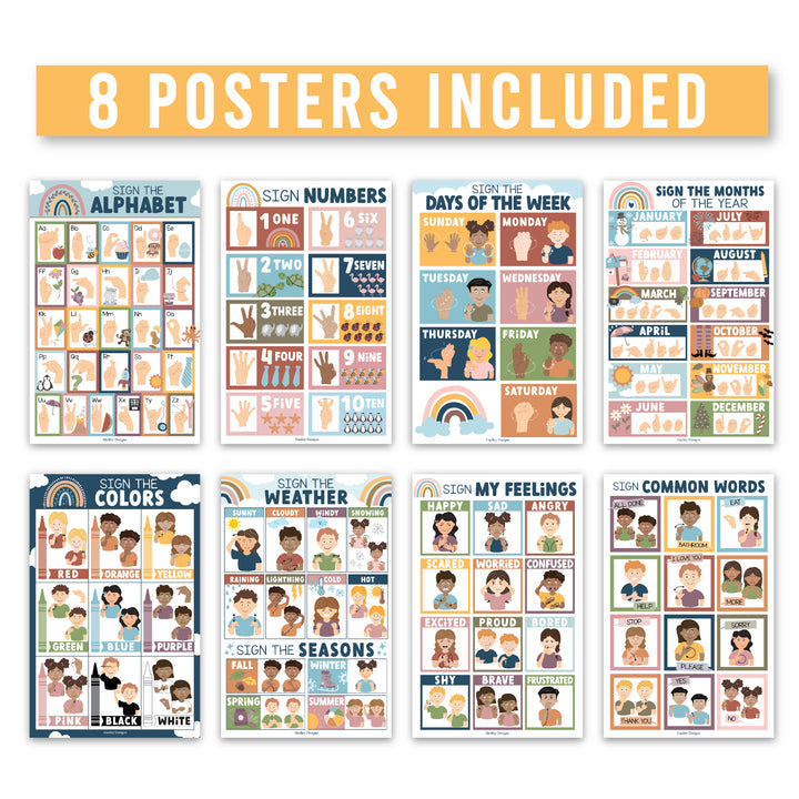 Boho ASL Posters Set of 8