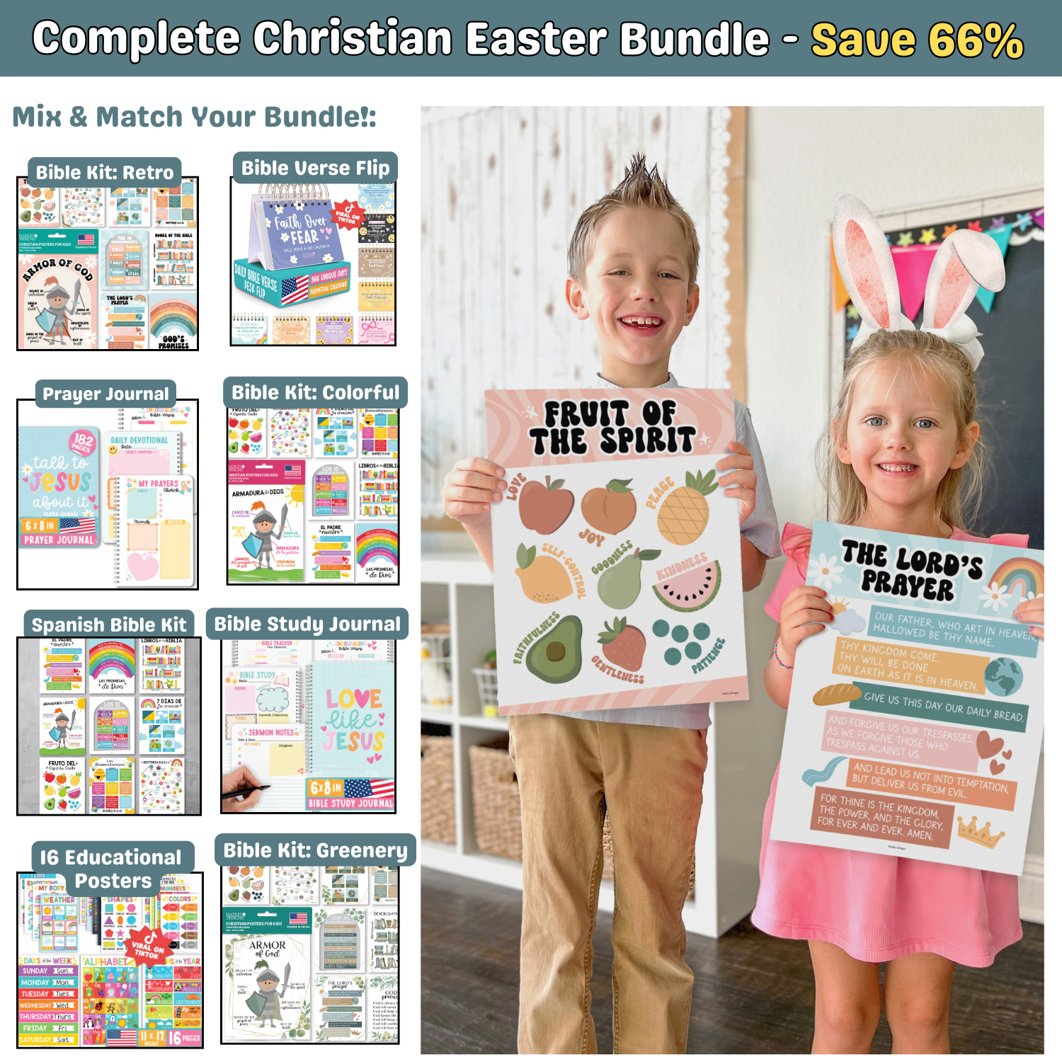 Set of 9 Bible Posters - Inspirational Christian Wall Art Collection ...