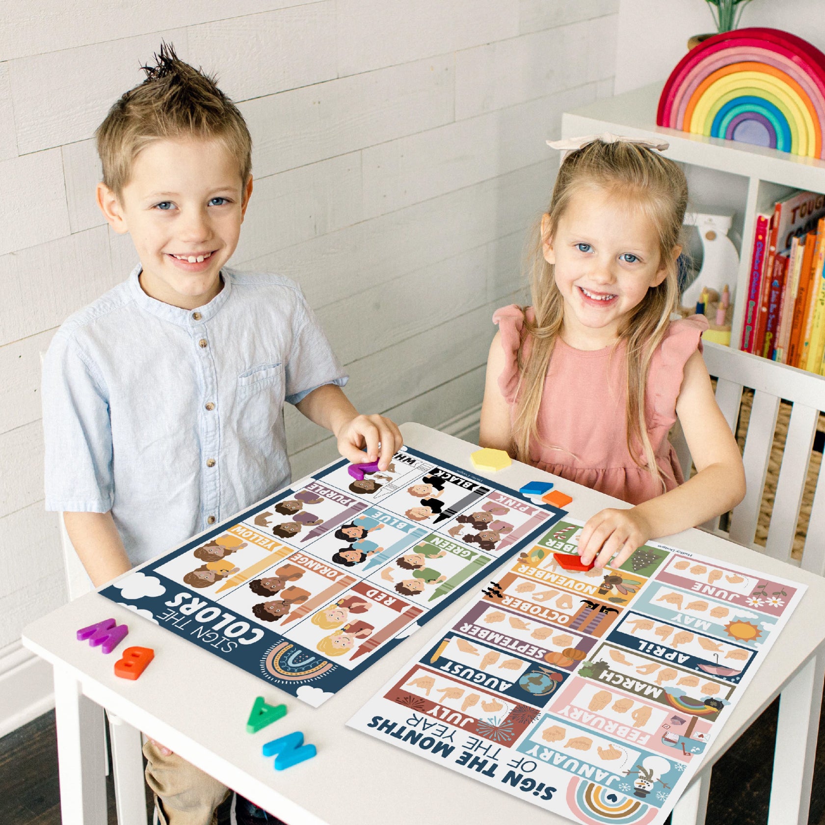 ASL Learning Posters Set of 8 for Classrooms & Language Classes ...