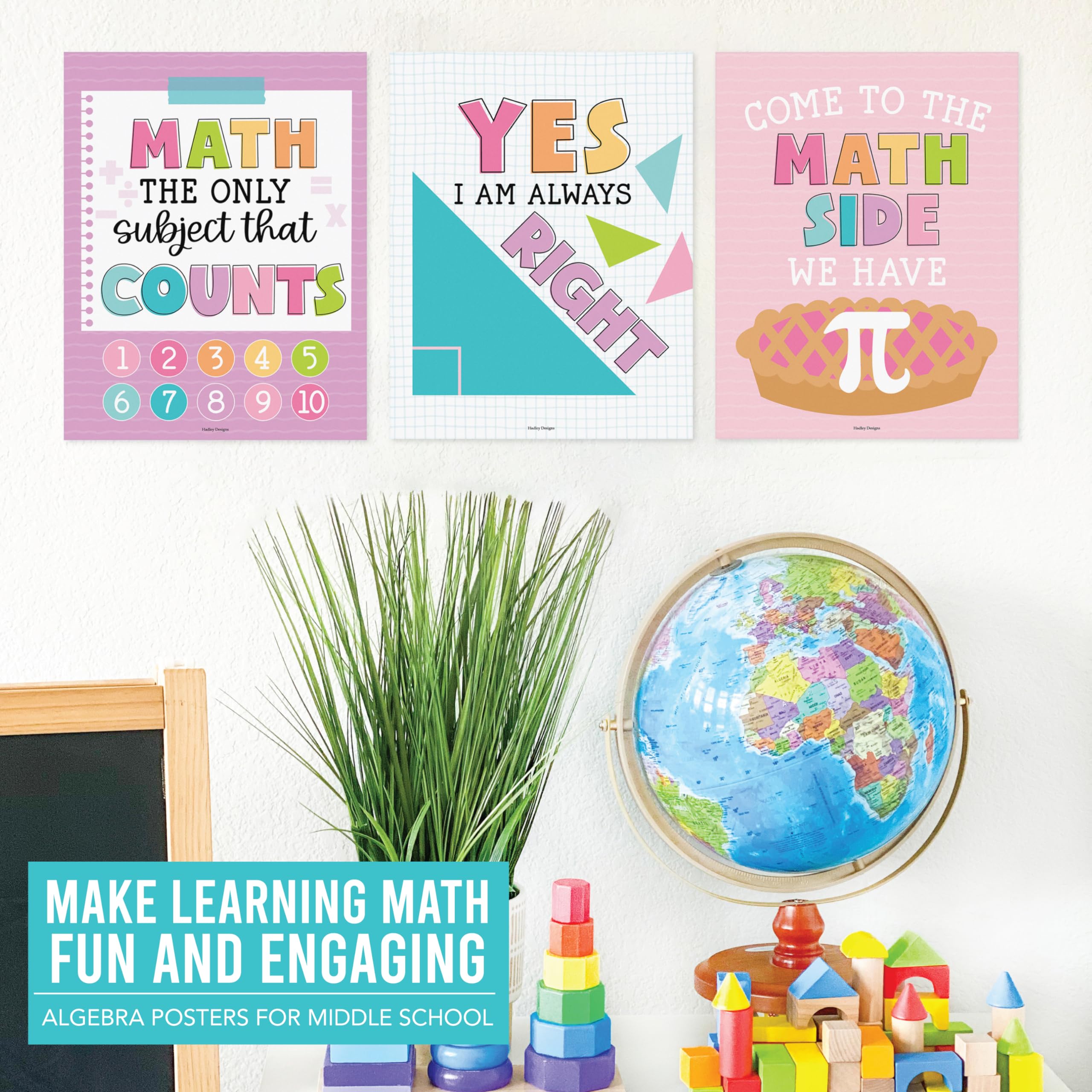 Motivational Math Posters, Colorful Pack of 6 – Hadley Designs