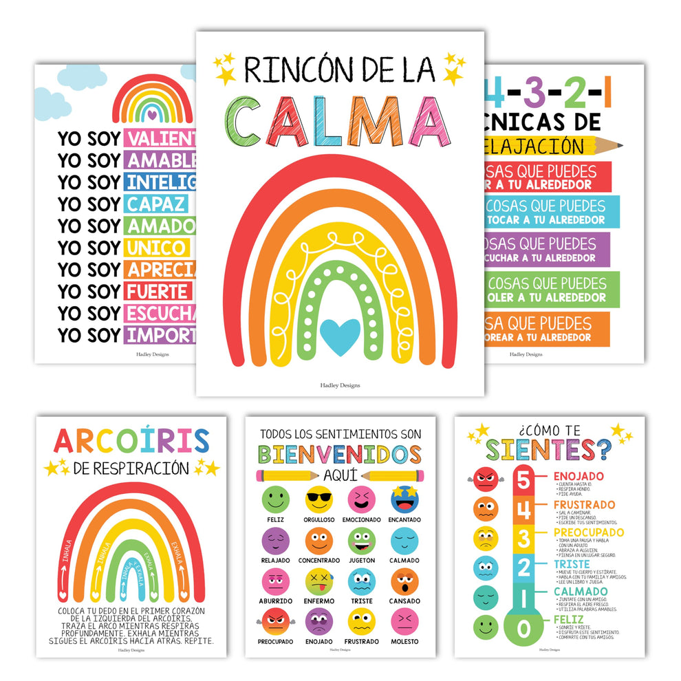 Colorful Spanish Calming Corner Posters – Hadley Designs