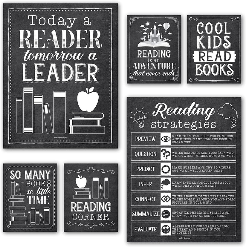 Reading Motivational Posters | Set of 6 | Motivational Posters – Hadley ...