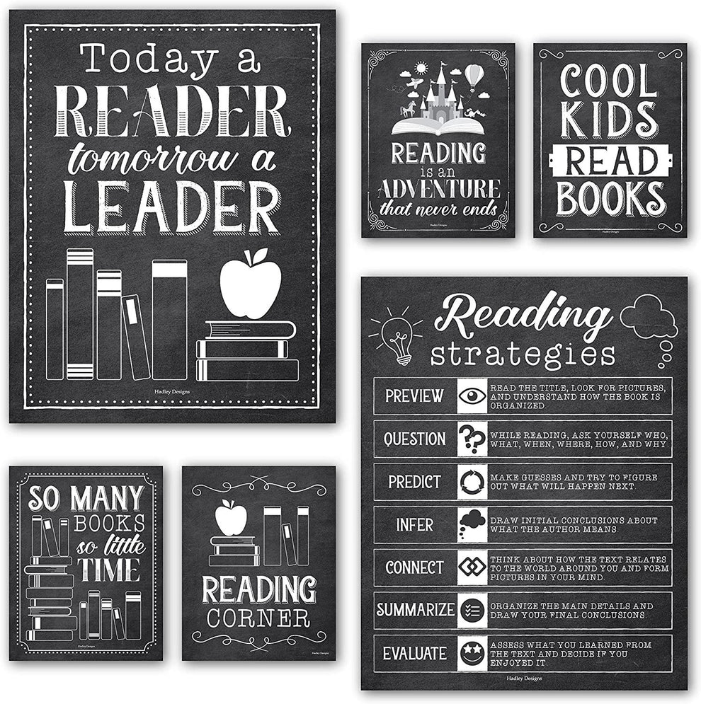 Reading Motivational Posters | Set of 6 | Motivational Posters – Hadley ...