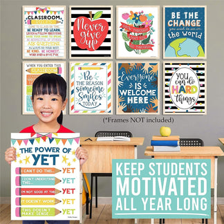 Classroom Motivational Posters | Set of 9 | Educational Supplies ...