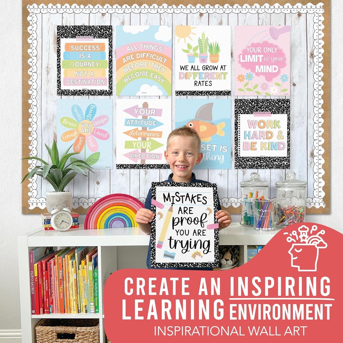 Growth Mindset Kit, Colorful 9 Poster Pack – Hadley Designs