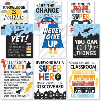 Classroom Motivational Posters | Set of 9 | Educational Supplies ...