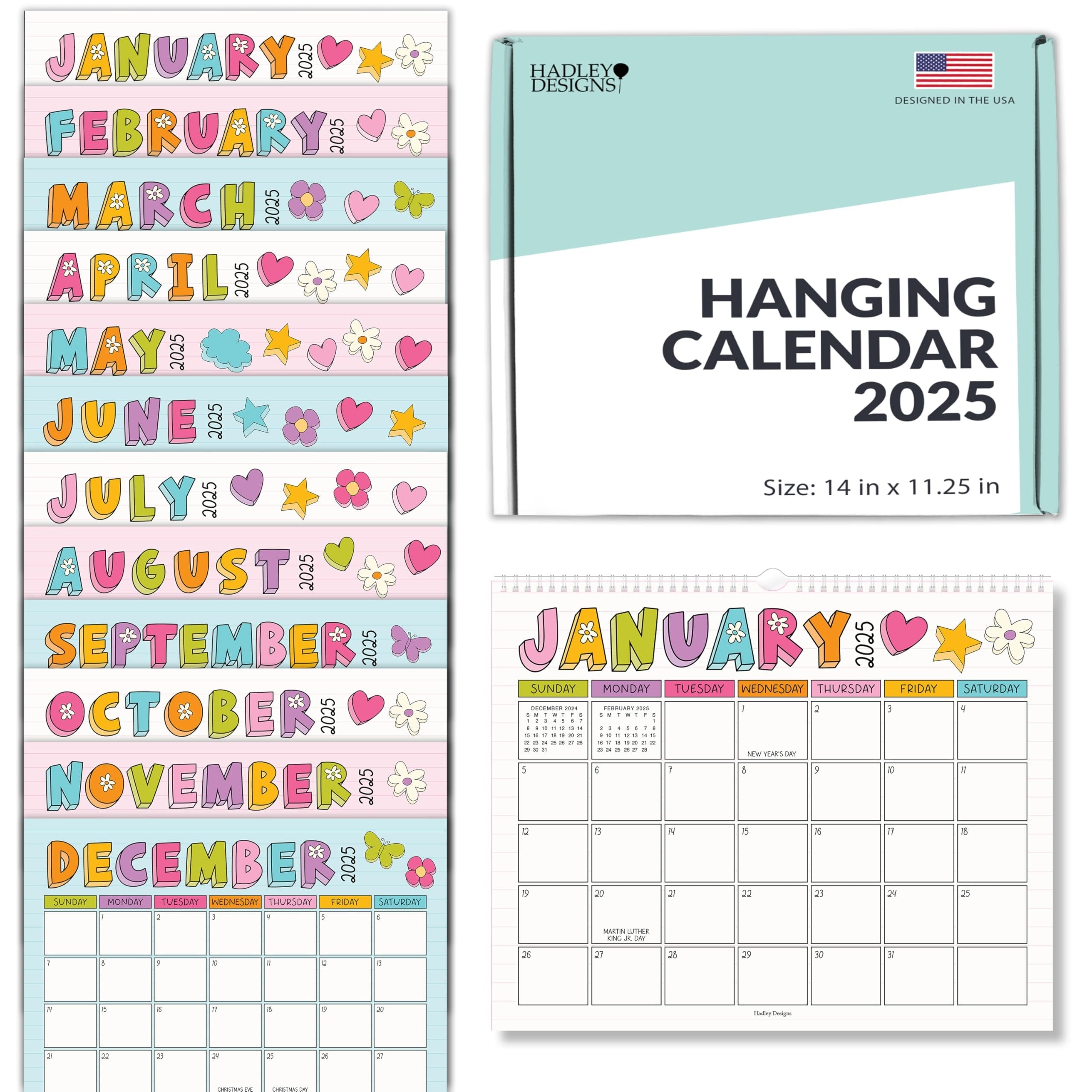 18-Month Wall Calendar for Year-Round Planning – Hadley Designs