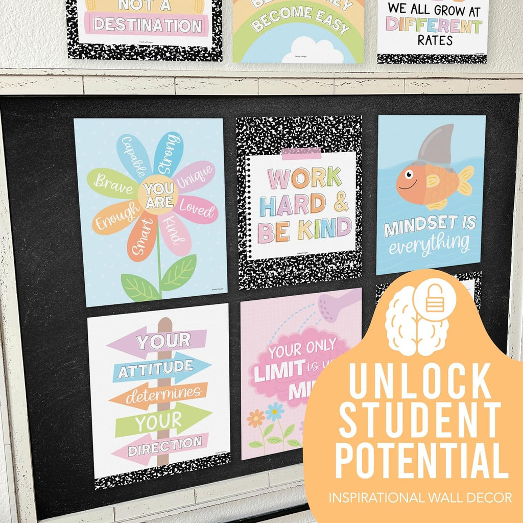 Growth Mindset Kit, Colorful 9 Poster Pack – Hadley Designs
