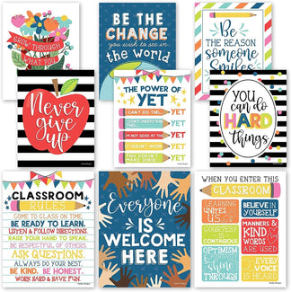 Classroom Motivational Posters | Set of 9 | Educational Supplies ...
