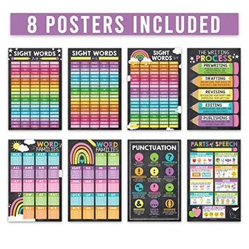 Sight Word Posters Set of 8 for Classrooms & Homeschooling – Hadley Designs